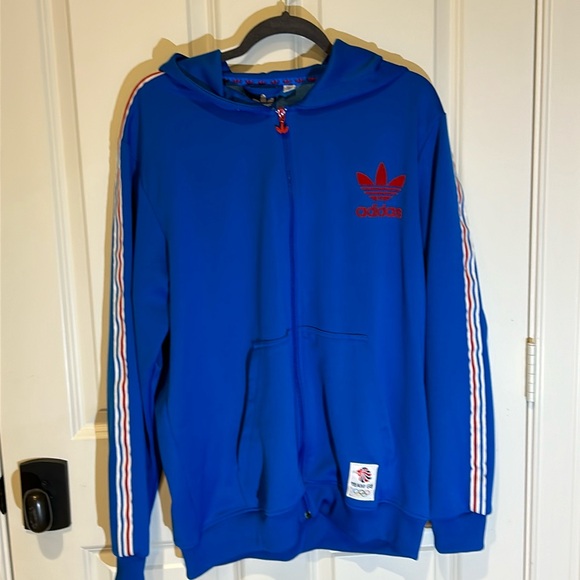adidas | Shirts | Mens Adidas Three Stripe Zip Up Hoodie Team Gb ...